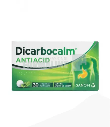 Dicarbocalm Antiacid 30 comprimate masticabile - la pret mic | Pfarma.ro