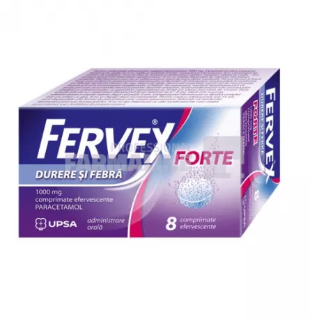 Fervex Durere si Febra Forte 1000 mg 8 comprimate efervescente - la ...