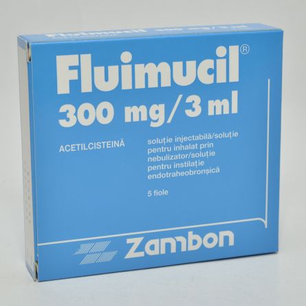 FLUIMUCIL x 5 SOL.INJ./INHAL.NEBULIZ./INSTIL 300mg/3ml ZAMBON S.P.A ...