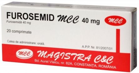 FUROSEMID MCC 40 mg x 20 COMPR. 40mg MAGISTRA C&C S.R.L. - Vezi ...
