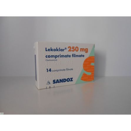 LEKOKLAR 250 mg x 14 COMPR. FILM. 250mg SANDOZ S.R.L. - Vezi prospectul ...