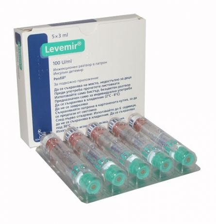 LEVEMIR PENFILL 100 U/ml x 5 SOL. INJ. IN CARTUS 100U/ml NOVO NORDISK A ...
