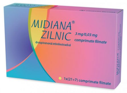MIDIANA ZILNIC 3 mg/0,03 mg X 28 COMPR. FILM. 0,03mg/3mg GEDEON RICHTER ...