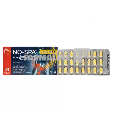 No-Spa Forte 80 mg 24 comprimate filmate - la pret mic | Pfarma.ro