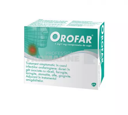 Orofar 1 mg/1 mg 24 comprimate - la pret mic | Pfarma.ro
