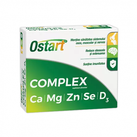 Ostart complex Ca + Mg + Zn + Se + D3 20 comprimate - la pret mic ...