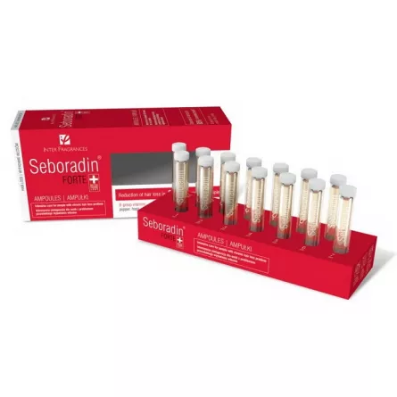 Seboradin Forte Tratament Caderea parului si subtiere 5.5 ml 14 fiole ...