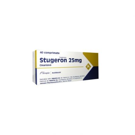 STUGERON 25 mg x 40 COMPR. 25mg TERAPIA SA - Vezi prospectul | Pfarma.ro