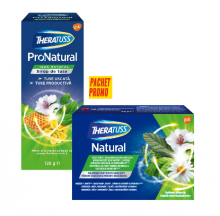 Theratuss ProNatural sirop de tuse 128g + Theratuss 16 comprimate - la ...
