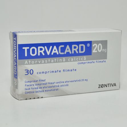 TORVACARD 20 mg X 30 COMPR. FILM. 20mg ZENTIVA, K.S. - Vezi prospectul ...