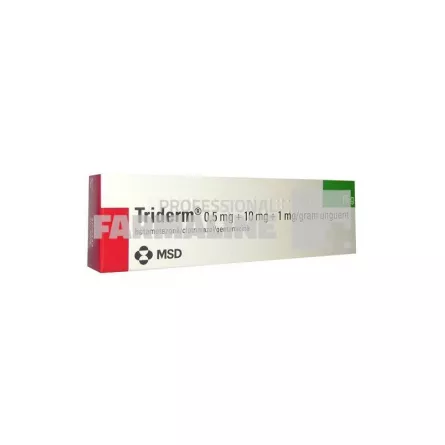TRIDERM 0,5 mg+10 mg+1 mg/gram X 1 UNGUENT - Vezi prospectul | Pfarma.ro