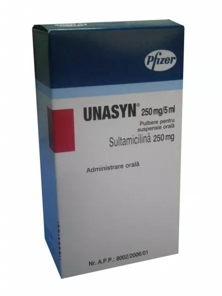 UNASYN x 1 PULB. PT. SUSP. ORALA 250mg/5ml PFIZER EUROPE MA EEI - Vezi ...