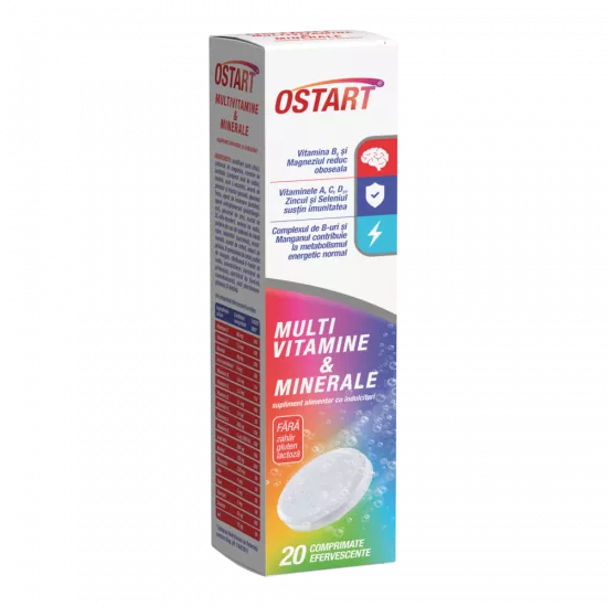 OSTART MULTIVITAMINE SI MINERALE X 20 CPR EFERVESCENTE, FIT...