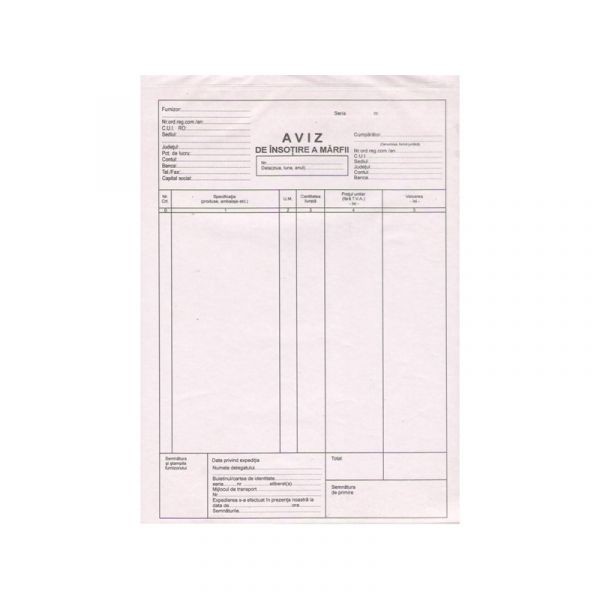 Tipizate Aviz A4, 150 file, autocopiativ, 3 exemplare 1403ZZ...
