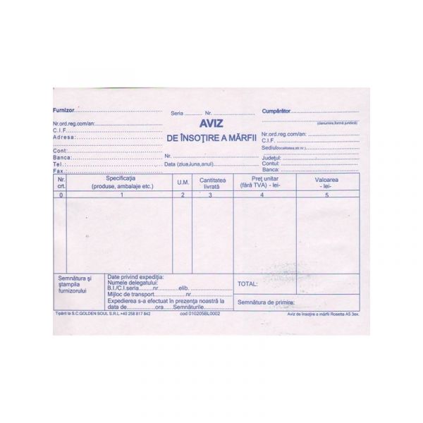 Tipizate Aviz A5, 150 file, autocopiativ, 3 exemplare 1404ZZ...