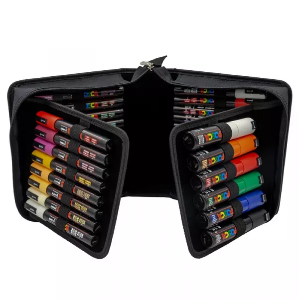 Carioci Mapa UNI Posca echipata cu 36 markere, 22x19x8cm M15...