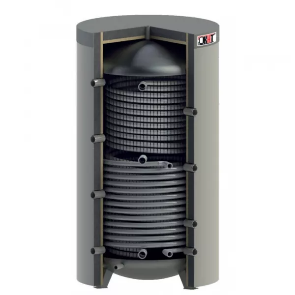 Puffer 400L cu doua serpentine KHT HPH-C-11-400-GP-PS pentru pompa de ...