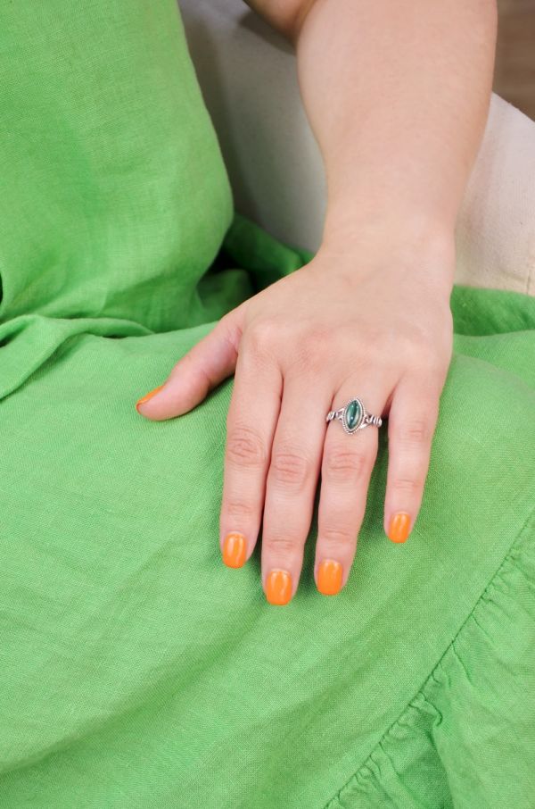 Inel din Argint si Malachit, cu model clasic- Inele din Argint | Maya ...