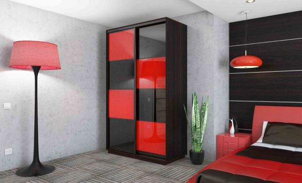 Dulap negru+rosu UK Mobila ABC