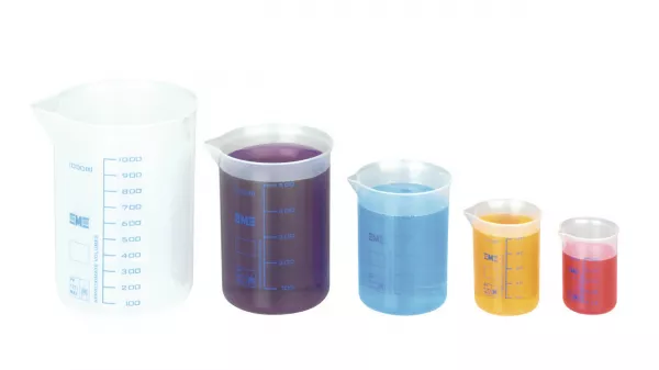 Set de 5 pahare gradate pentru laborator