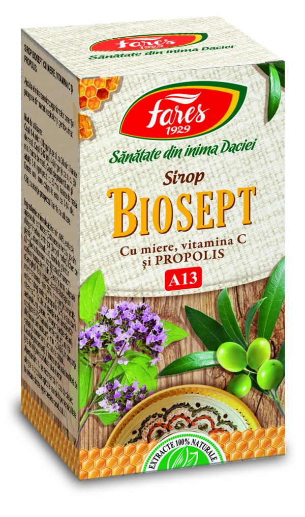 FARES SIROP BIOSEPT A13 CU MIERE, VITAMINA C SI PROPOLIS 100...