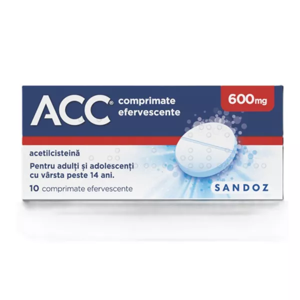 ACC, 600 mg, 10 comprimate efervescente, Sandoz - FarmaciaBajan.ro