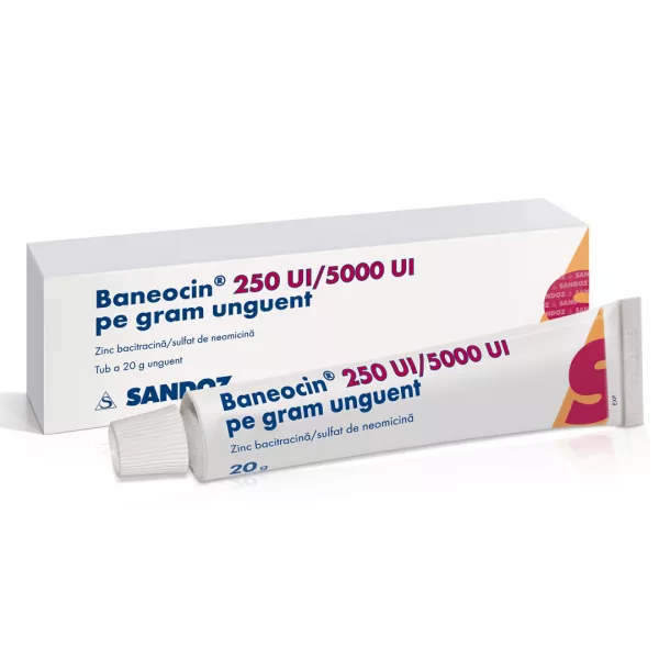 Baneocin unguent, 20 g, Sandoz - FarmaciaBajan.ro