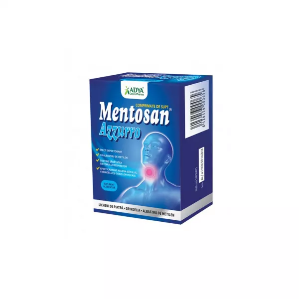 Mentosan Azzurro , 21 comprimate masticabile, Adya Green Pharma ...