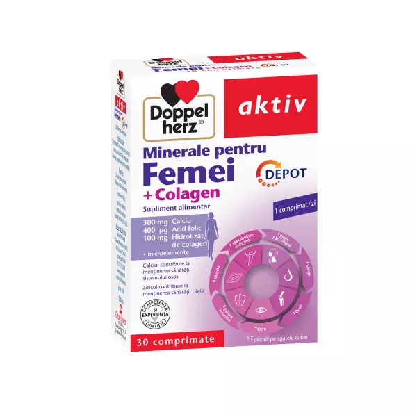Minerale pentru femei + Colagen, 30 comprimate, Doppelherz ...