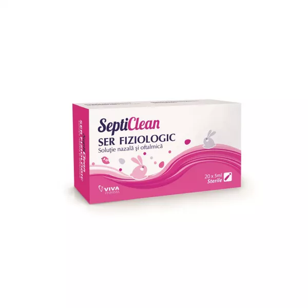 Ser fiziologic SeptiClean, 5 ml, 20 monodoze, Viva Pharma ...