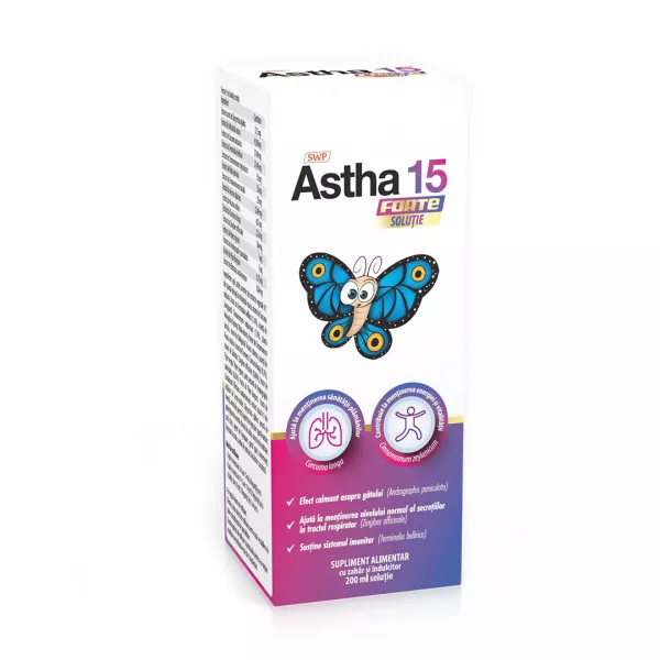 Sirop Astha 15 Forte, 200 ml, Sun Wave Pharma - FarmaciaBajan.ro