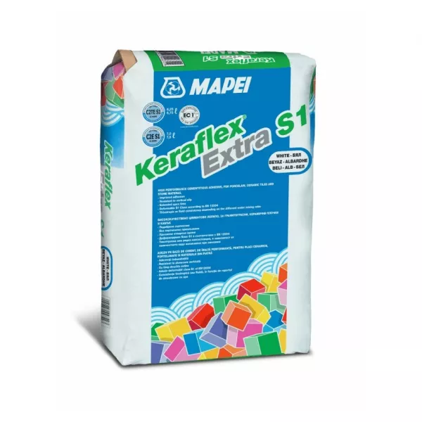Adeziv pe baza de ciment, Mapei, Keraflex Extra S1, alb, 25kg