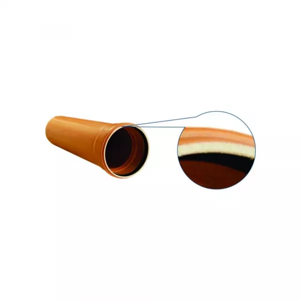 Teava PP/PVC canalizare exterioara, SN4, D.110 x 3.2mm, 2 m