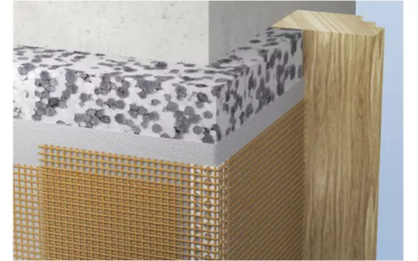 Profil de colț din PVC cu plasă de armare