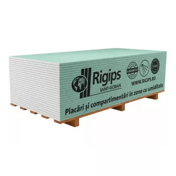 Placa Gipscarton Rigips RBI, 12.5 x 1200 x 2600 mm - Damila.ro