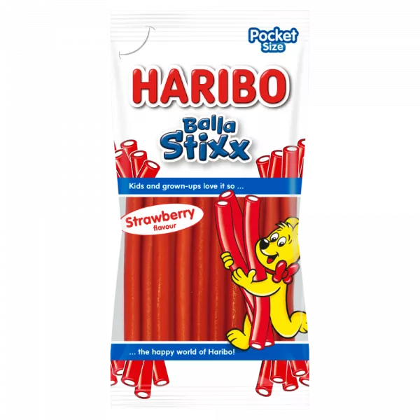 Bomboane gumate jeleuri BOMBOANE HARIBO STICKS CAPSUNI BALLA...