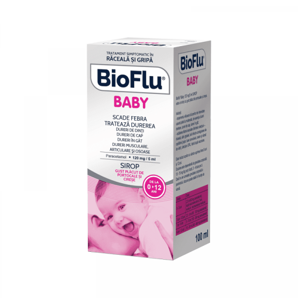 Bioflu Baby 120mg/5ml sirop x 100 ml (Biofarm) Pret 12,00 RON