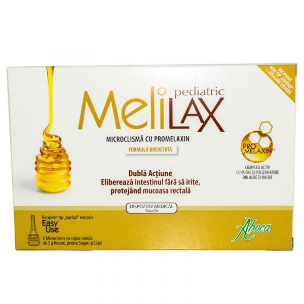 MeliLax microclisma copii cu propolis 6 bucati a 10g - Aboca...