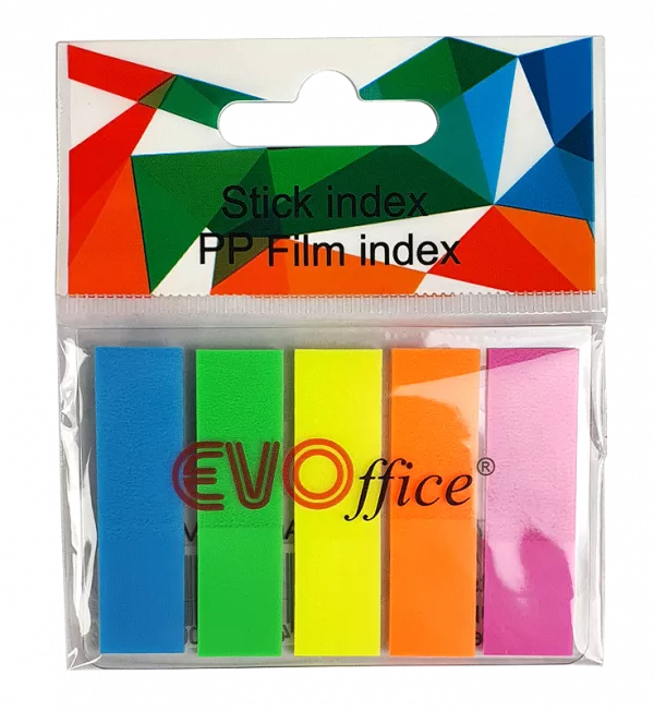 Stick index Stick index plastic 45*12 mm, 5 culori neon*20 f...