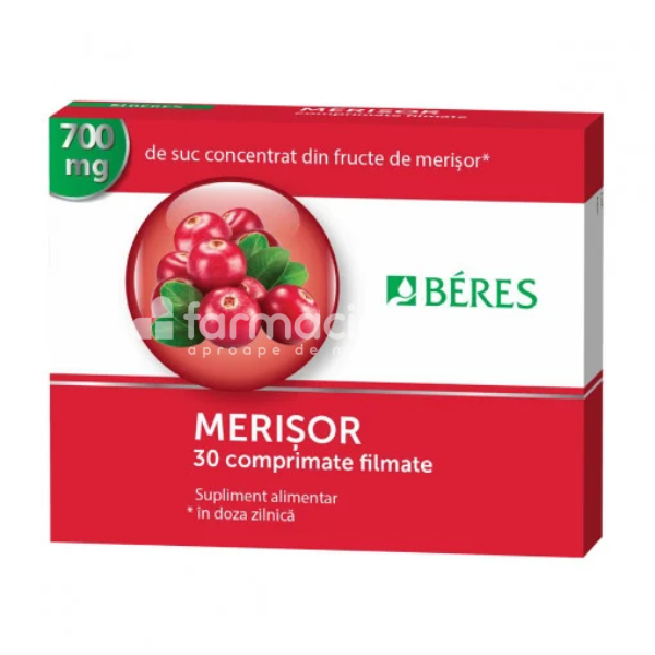 Extract merisor - Sanatatea tractului urinar, 30 de comprimate filmate ...