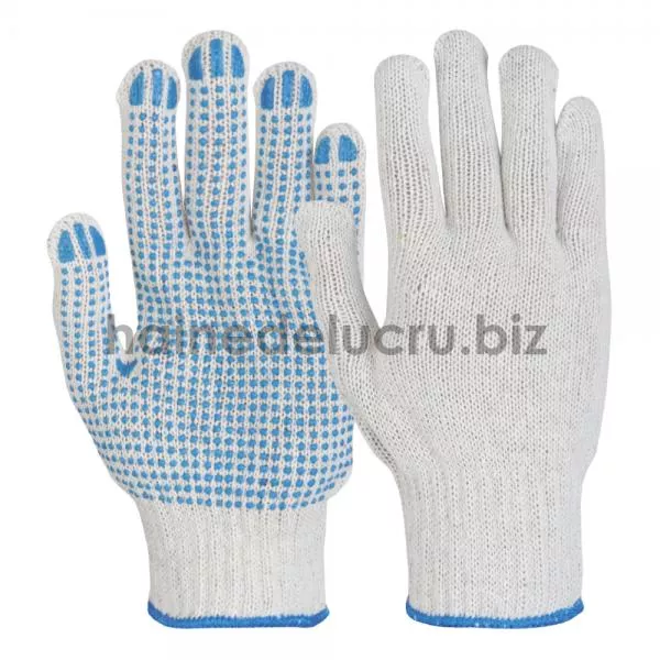 Manusi tricot Manusi de protectie cu aplicatii punctiforme d...