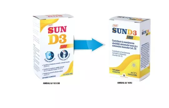 SUNWAVE SUN D3 5000UI 30CPS SUN WAVE PHARMA SUPLIMENTE ALIM...
