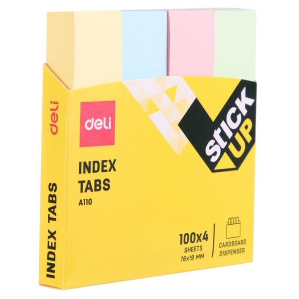 Notesuri adezive DELI | INDEX ADEZIV HARTIE 19*76MM 4 CUL. P...