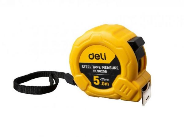 Dispozitive masurare DELI | RULETA OTEL 5M x 25 MM DELI