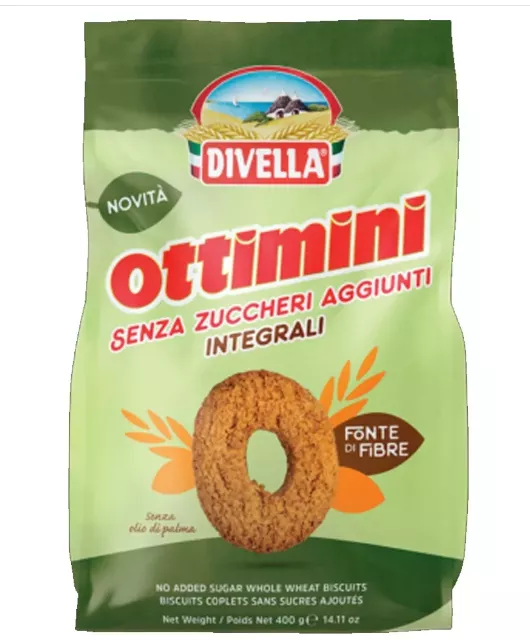 Divella Ottimini Biscuiti Integrali Fara Zahar Adaugat
