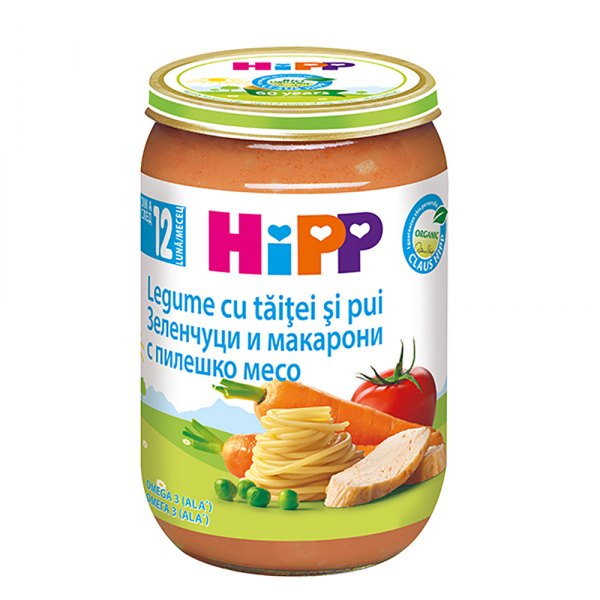 Hipp piure de legume cu taitei si pui x 220 grame