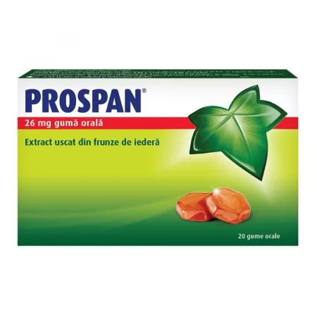 Prospan guma orala pentru tuse productiva 26mg x 20 gume orale