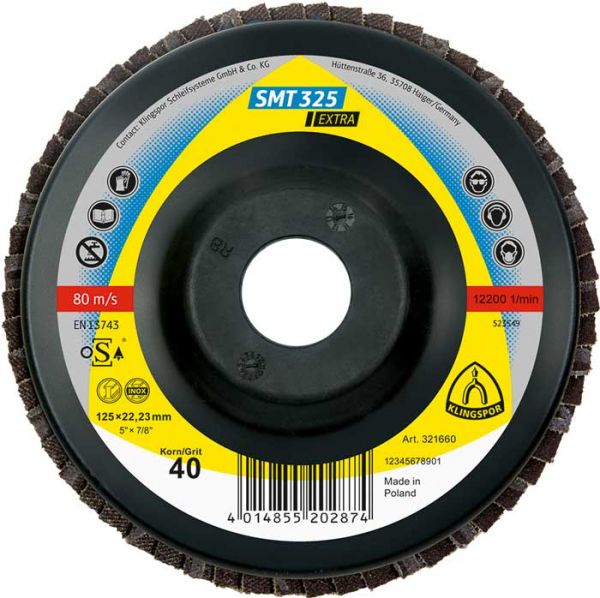 Disc lamelar SMT 325 Extra 125x22,23 P40 321660 Klingspor