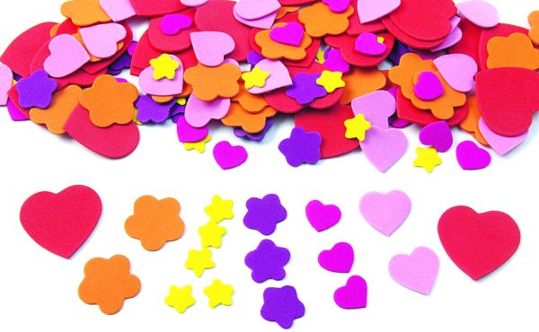 Forme neopren si fetru Flori si inimi din spuma 540096 Omfal Educational