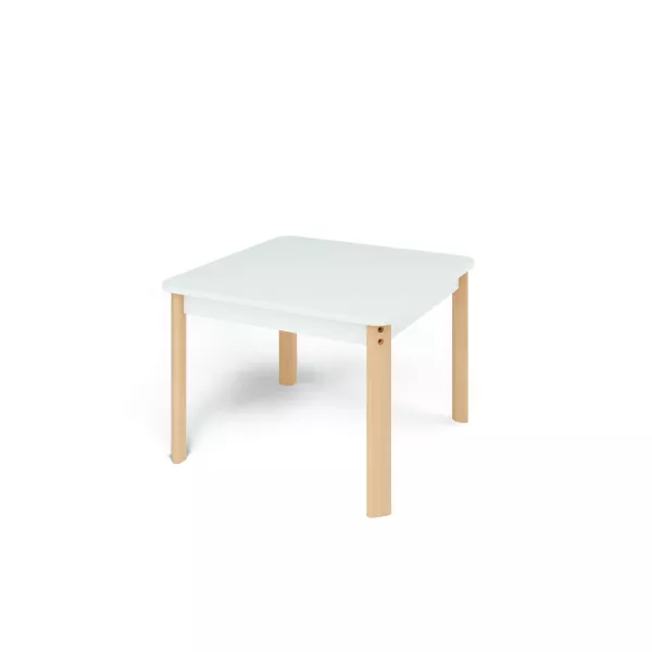 Blat color laminat, picioare din lemn Masa ERGO patrata color 64 cm ...